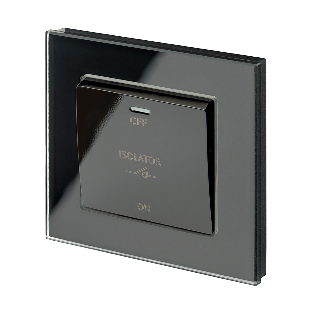 Crystal PG 10A 3-Pole Fan Isolator Switch Black RetroTouch Light ...