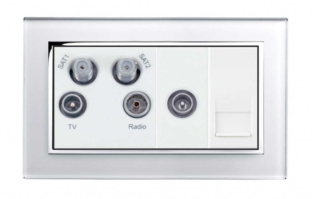 Crystal CT TV - Radio - Twin Sat / TV / BT Master Socket White ...