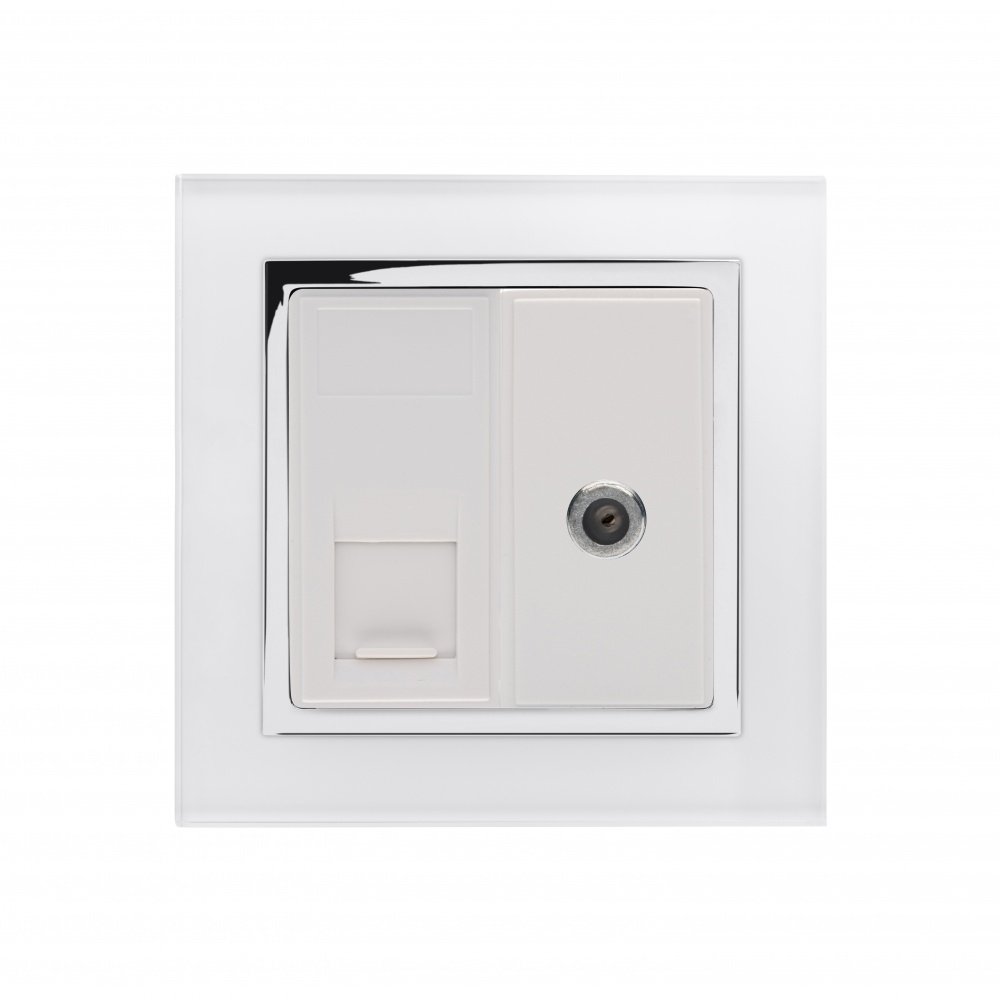Crystal CT Cat5e / SAT Socket White RetroTouch Light Switches & Plug ...