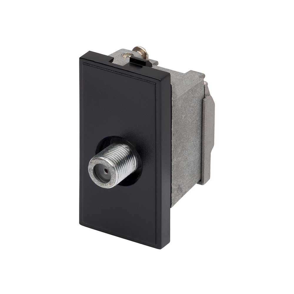 RT SAT F-Connector Outlet (25mmx50mm) Black RetroTouch Light Switches ...