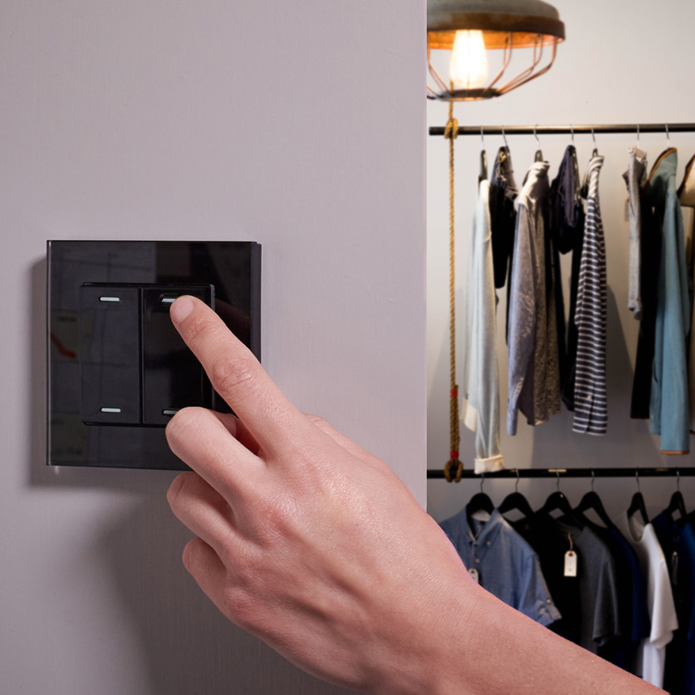 Retrotouch EnOcean Smart Switch - Black with Chrome Trim RetroTouch ...