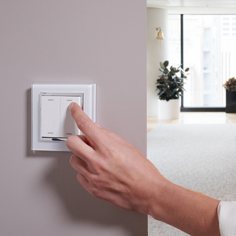 Retrotouch EnOcean Smart Switch - White Glass RetroTouch Light Switches ...