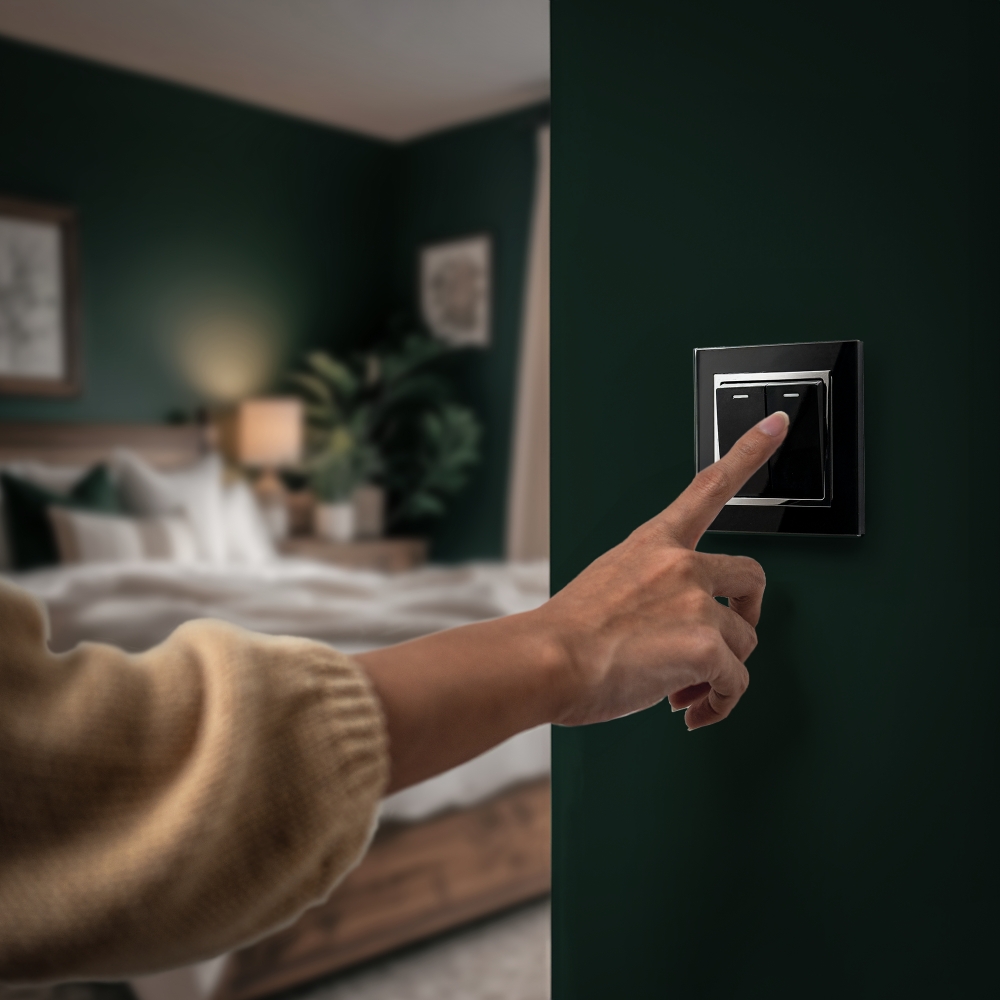 Crystal CT 2 Gang Rocker Light Switch Black RetroTouch Light Switches ...