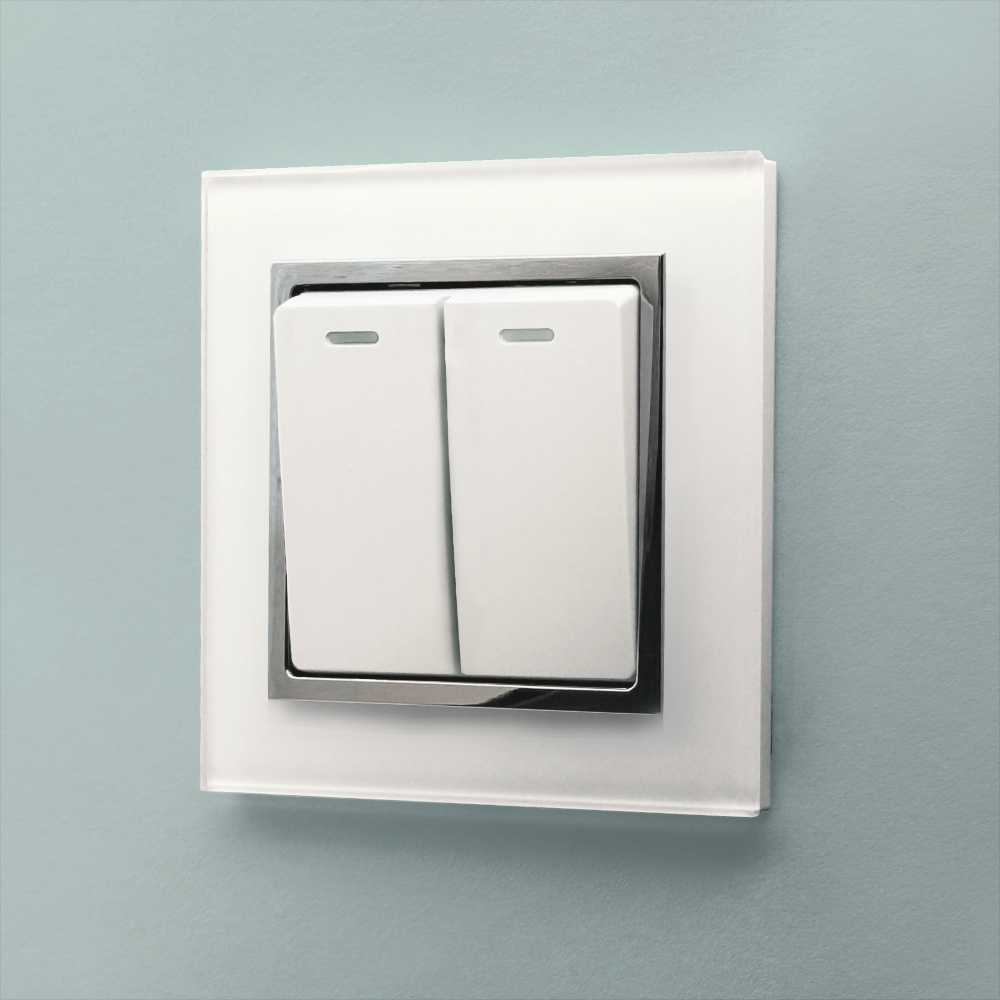 Crystal CT 2 Gang Rocker Light Switch White RetroTouch Light Switches ...