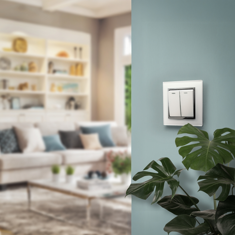 Crystal CT 2 Gang Rocker Light Switch White RetroTouch Light Switches ...