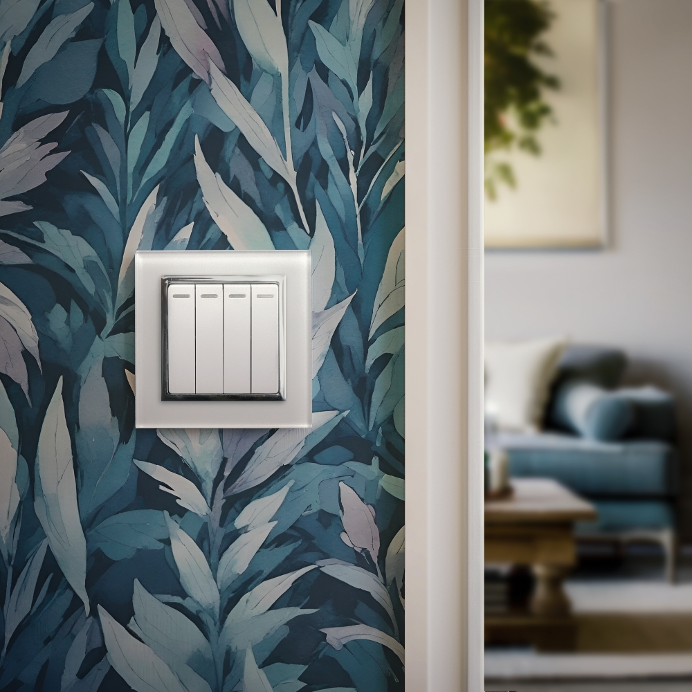 Crystal CT 4 Gang Rocker Light Switch White RetroTouch Light Switches ...