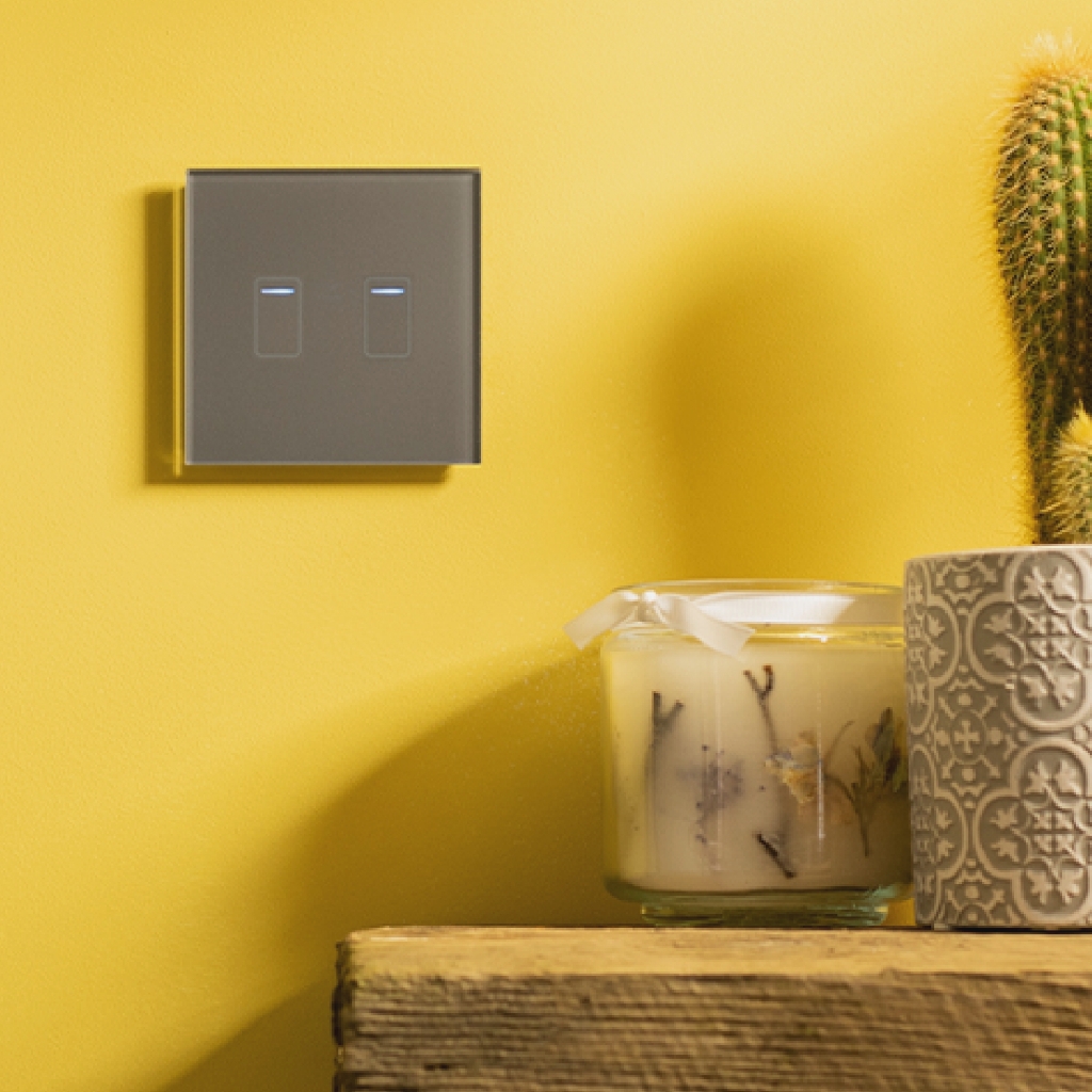 Crystal Touch Switch 2G - Grey RetroTouch Light Switches & Plug Sockets