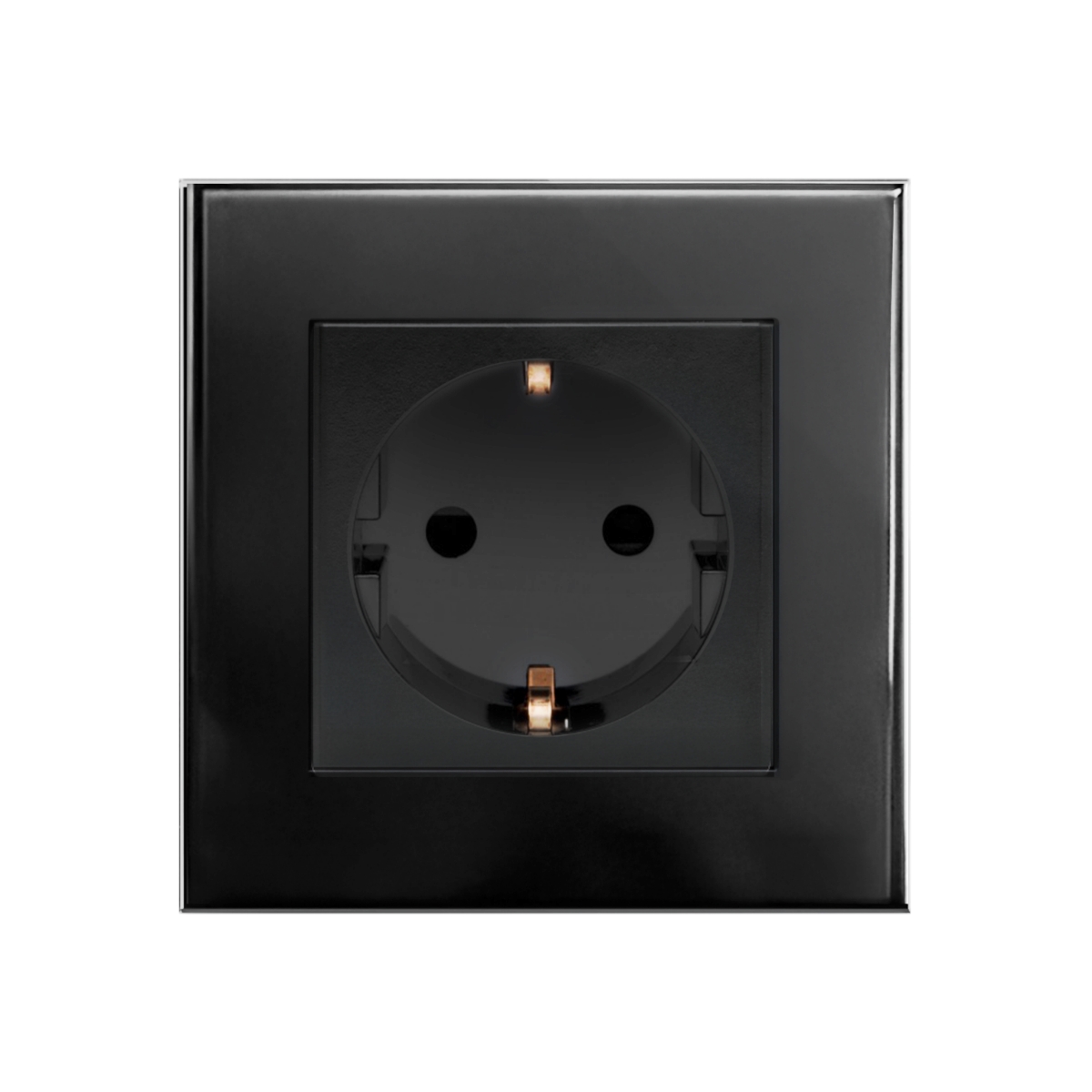 Crystal PG 16A Single Schuko Plug Socket Black RetroTouch Light ...