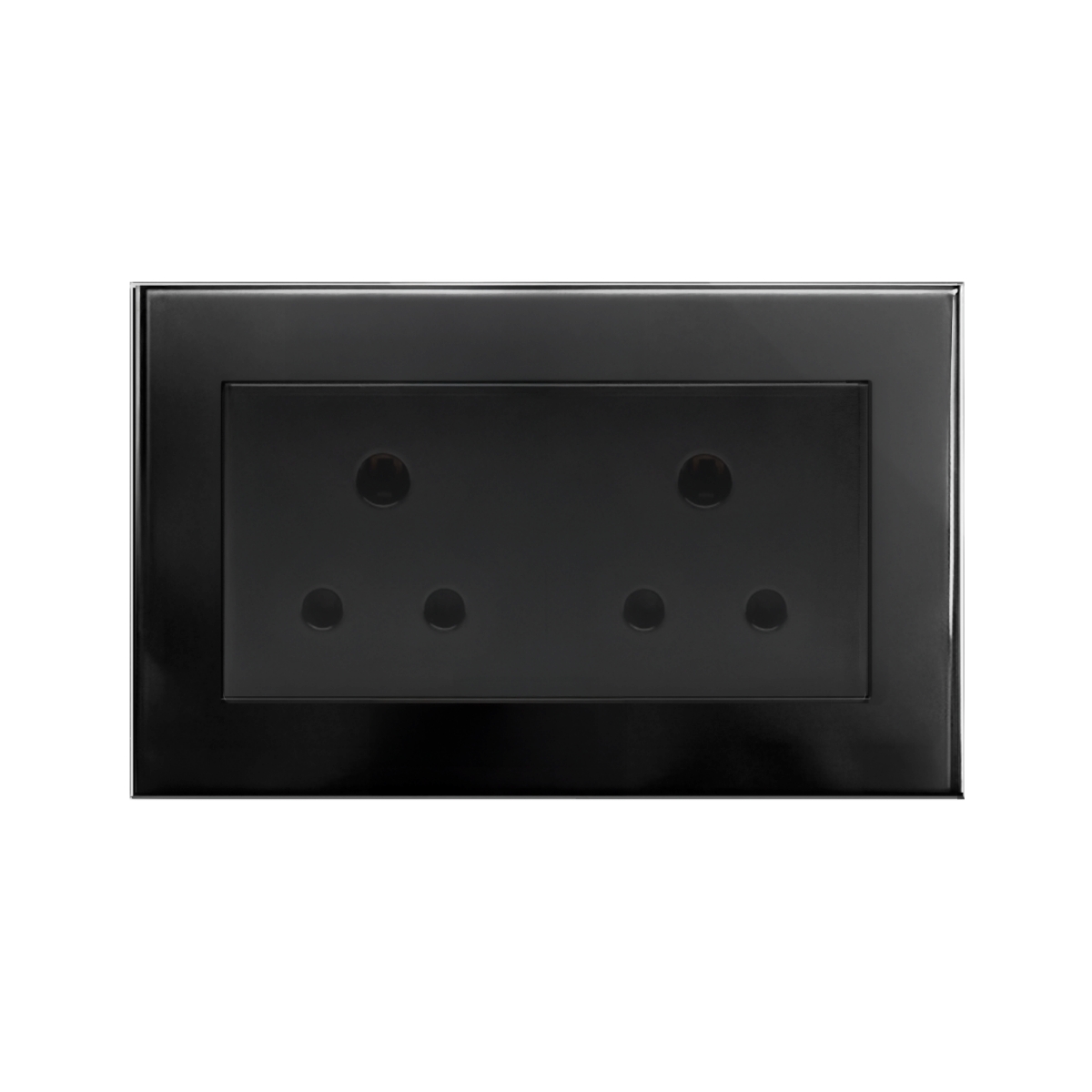 Crystal PG Double 15A Round Pin Socket Black RetroTouch Light Switches ...
