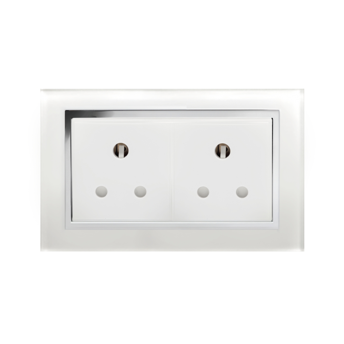 Crystal CT Double 15A Round Pin Socket White RetroTouch Light Switches ...
