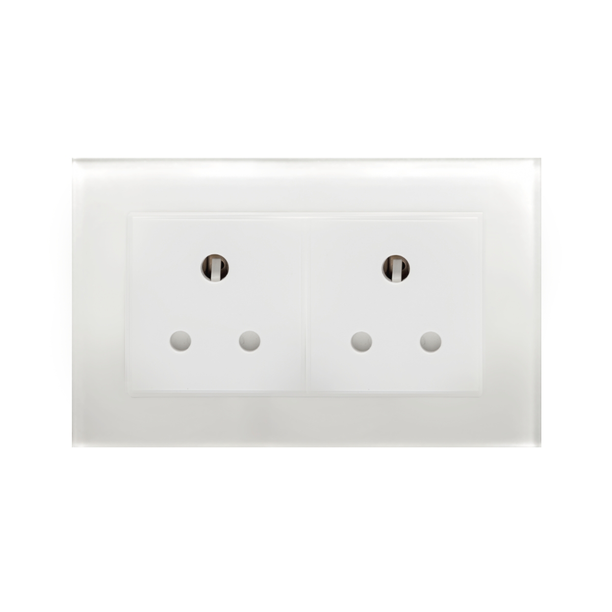 Crystal PG Double 15A Round Pin Socket White RetroTouch Light Switches ...
