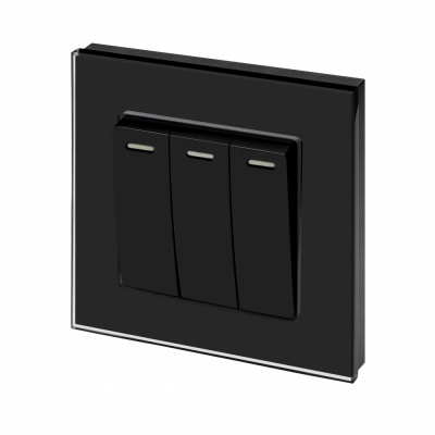 Crystal CT 3 Gang Rocker Light Switch White RetroTouch Light Switches ...